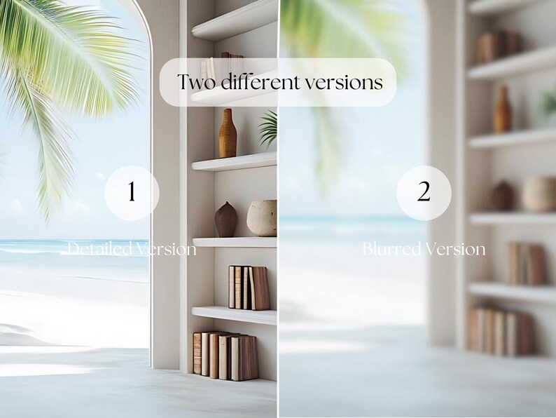 Tropical Palm Trees Zoom Background, Villa Holiday Bookcase, Virtual ...