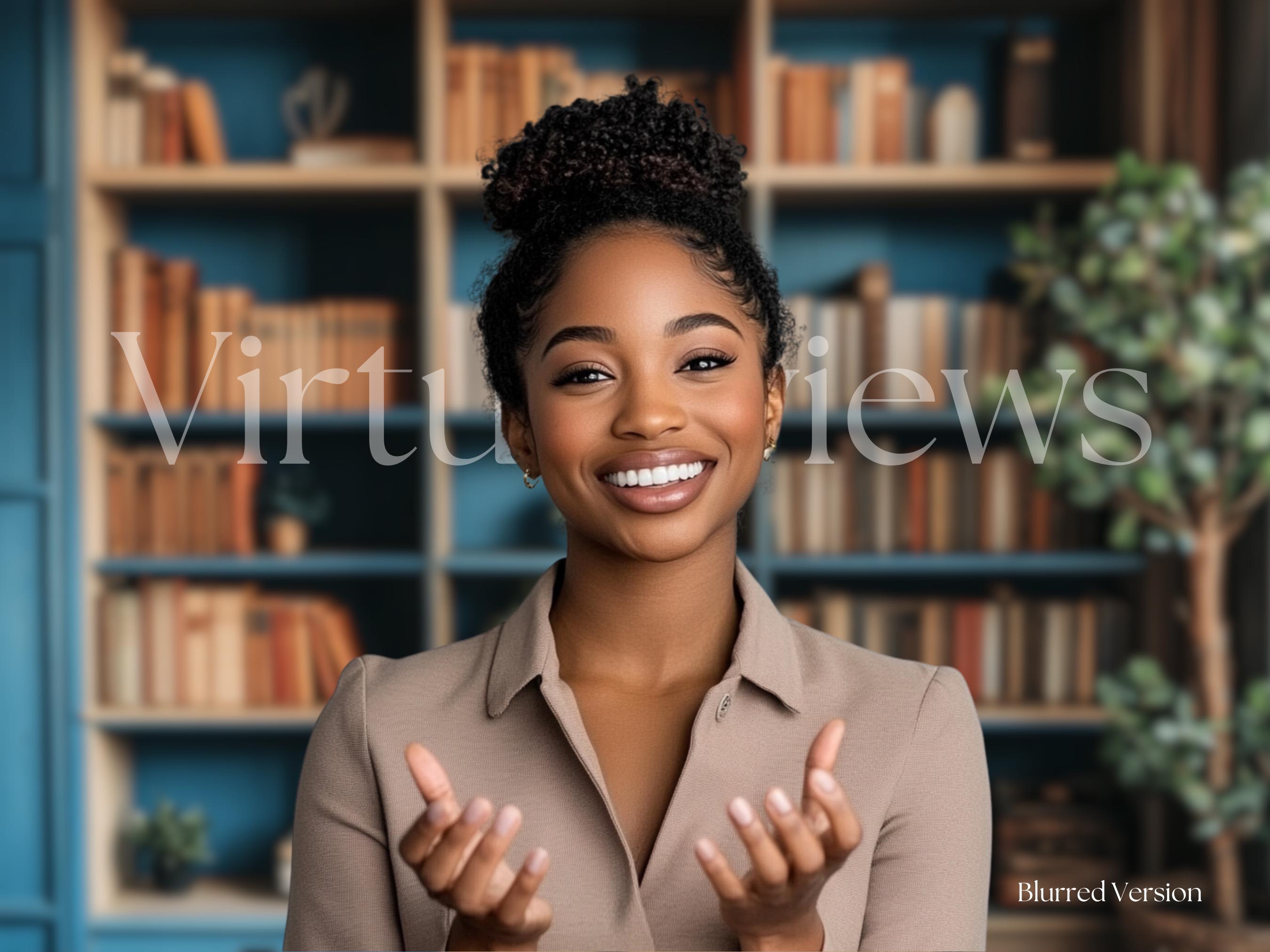 Aesthetic Zoom Background, Bookcase Background, Teams Meeting Backdrop ...