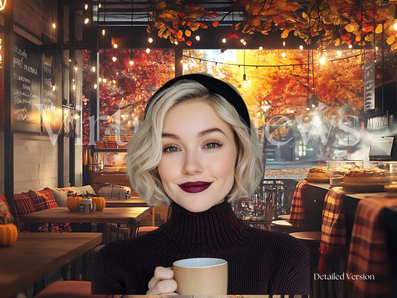 Cozy Autumn Cafe Virtual Background: Zoom, Teams, Google Meet (digital ...