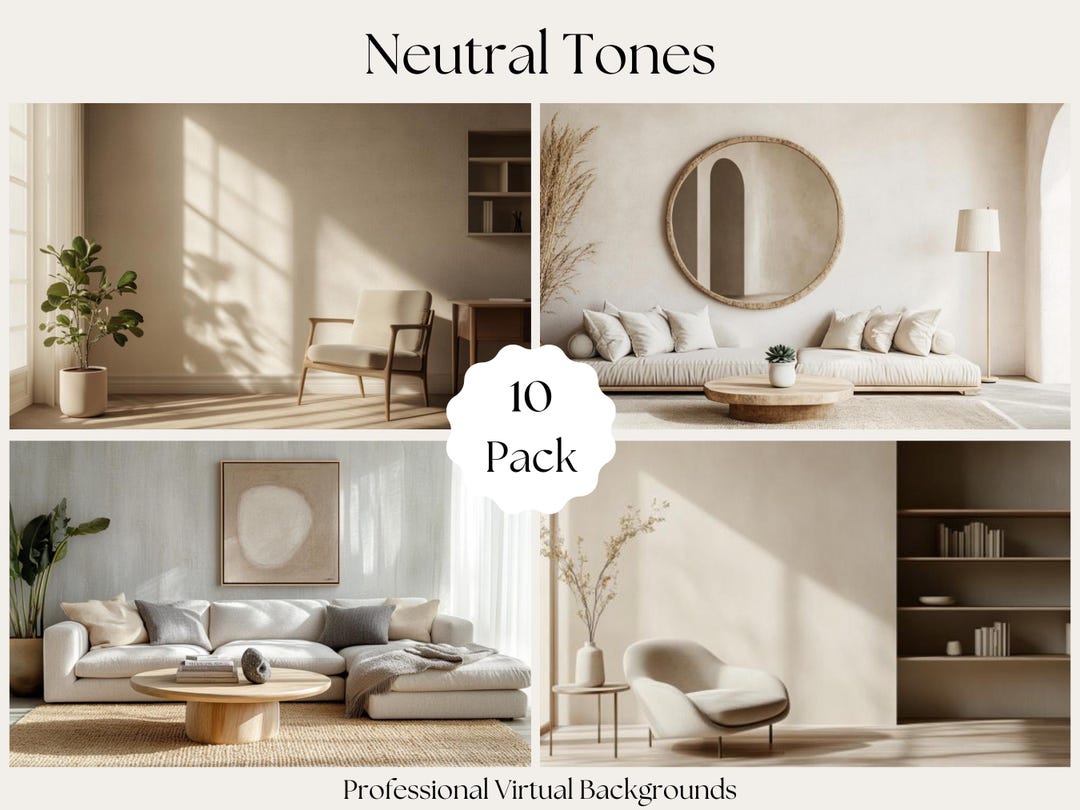 Neutral Tones Virtual Backgrounds: Professional Zoom, Teams (digital ...