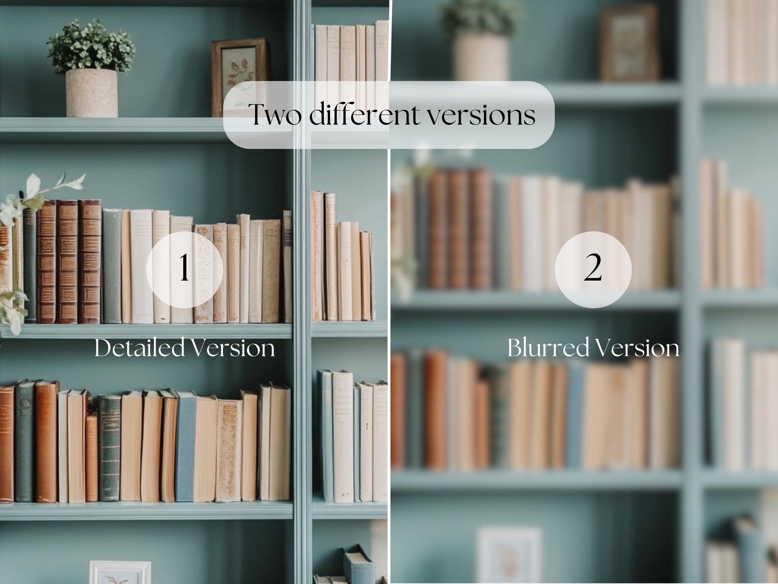 Blue Bookcase Zoom Background: Virtual Office Backdrop (digital ...