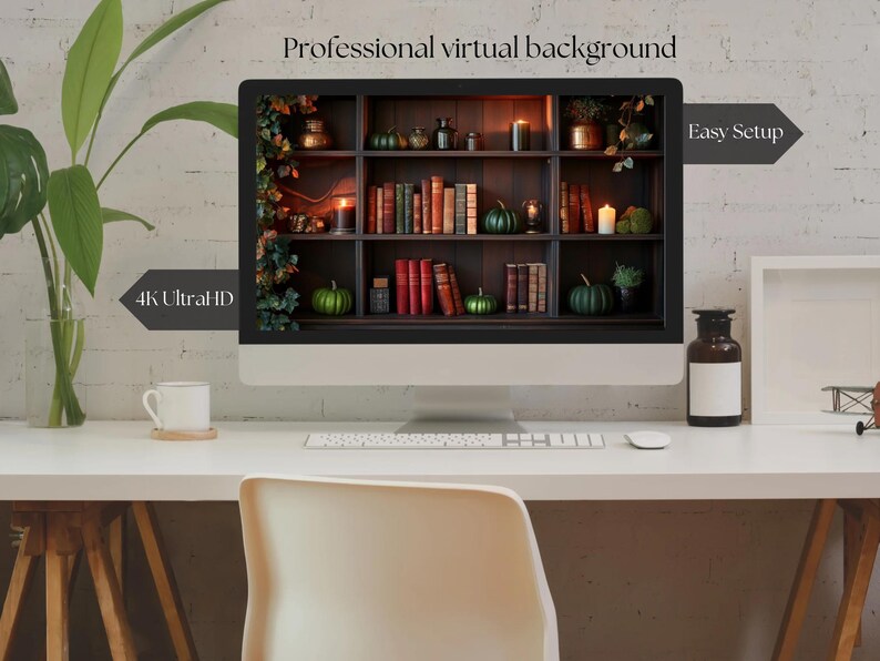 Cozy Fall Virtual Background for Zoom, Teams, Skype Warm, Fall-inspired ...