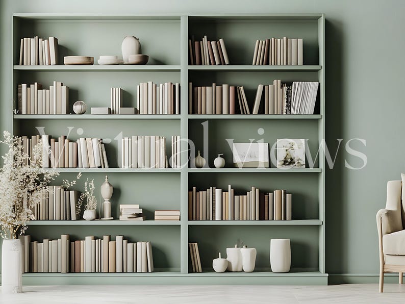 Zoom Background With Minimalist Bookcase for Microsoft Teams, Google ...