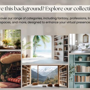 Cozy Living Room Zoom Background | Sunset Glow Virtual Set (digital ...