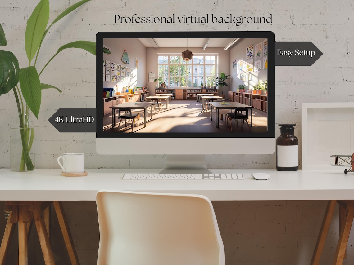 Classroom Zoom Background Professional, Sleek Design for Virtual ...