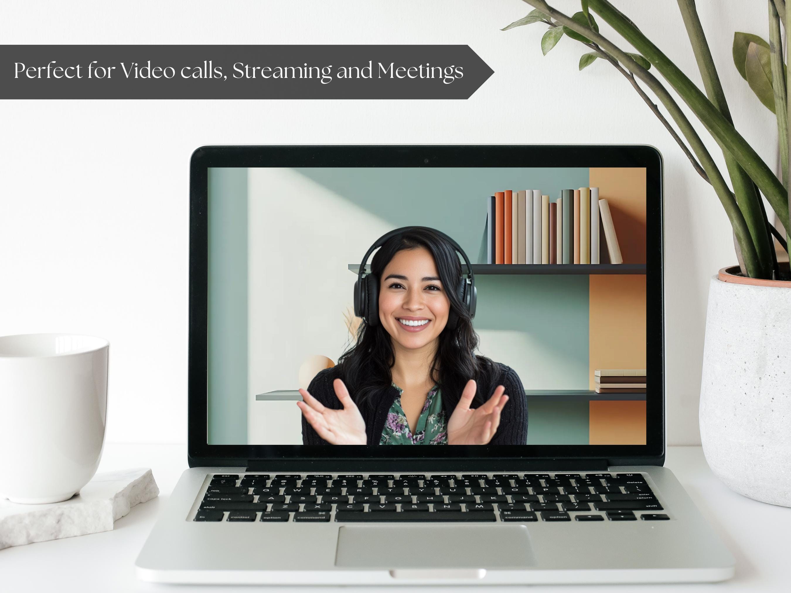 Minimal Bookshelf Zoom Background: Professional Virtual Office (digital ...