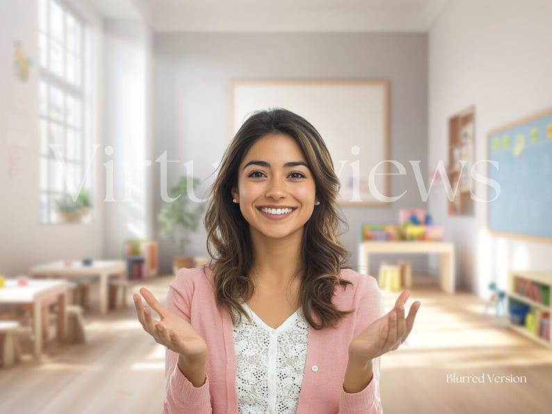 Teacher Classroom Zoom Background: Virtual Learning Backdrop (digital ...