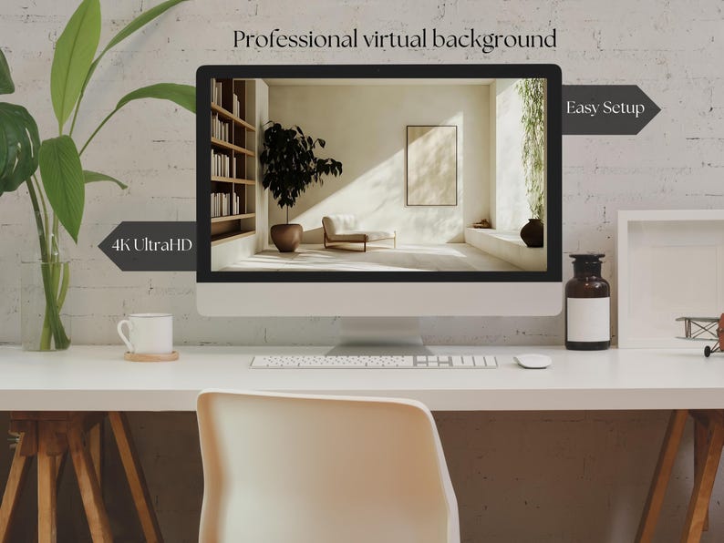 Minimalist Virtual Background: Professional Home Office for Zoom ...