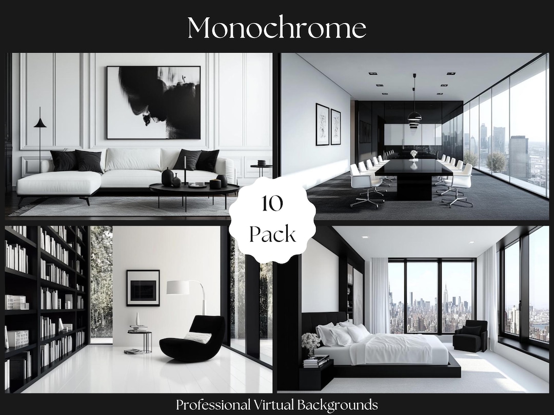 10 Monochrome Virtual Backgrounds, Perfect for Zoom, Teams, Google Meet ...