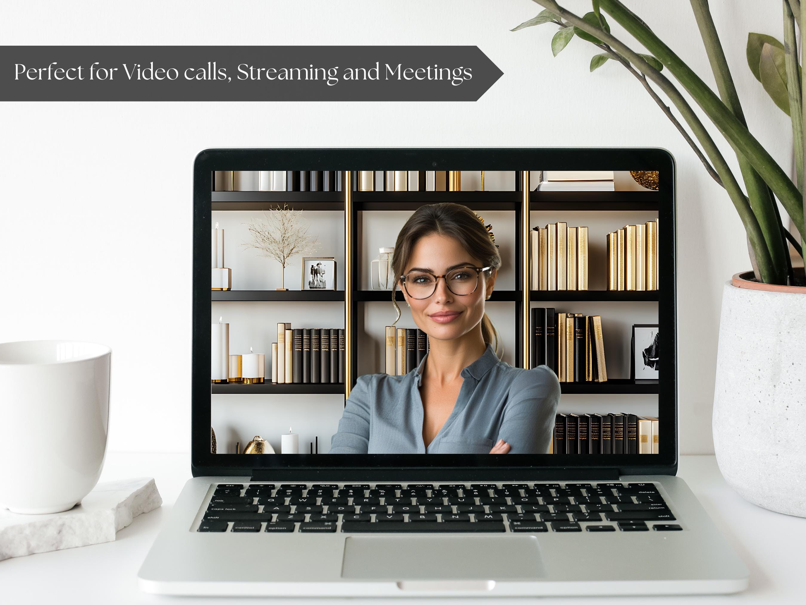 Black Bookcase Zoom Background, Microsoft Teams Meeting Background ...