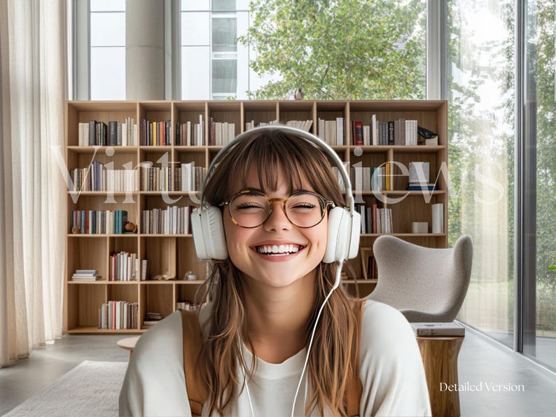 Minimalist Reading Nook Zoom Background: Virtual Office Backdrop ...