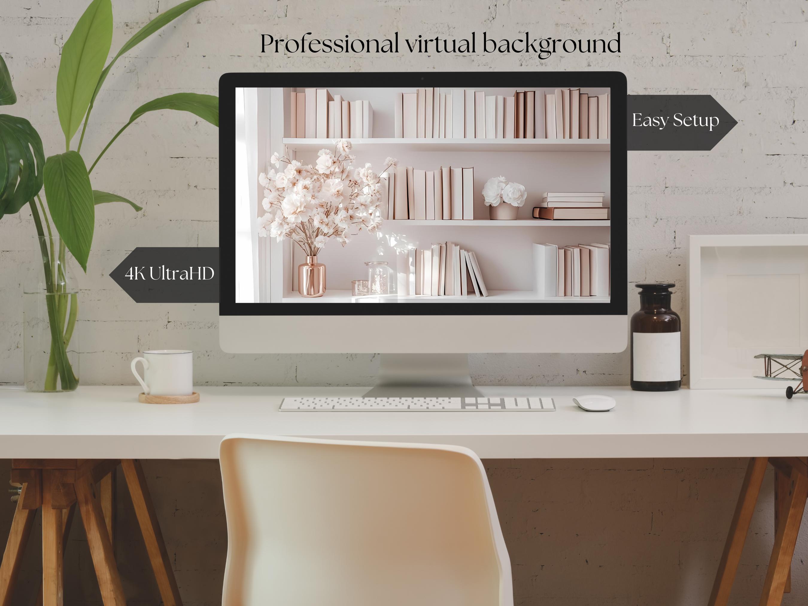 Pink Cute Zoom Background, Green Screen Streaming, Video Chat Meeting ...