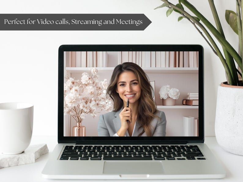 Pink Cute Zoom Background, Green Screen Streaming, Video Chat Meeting ...