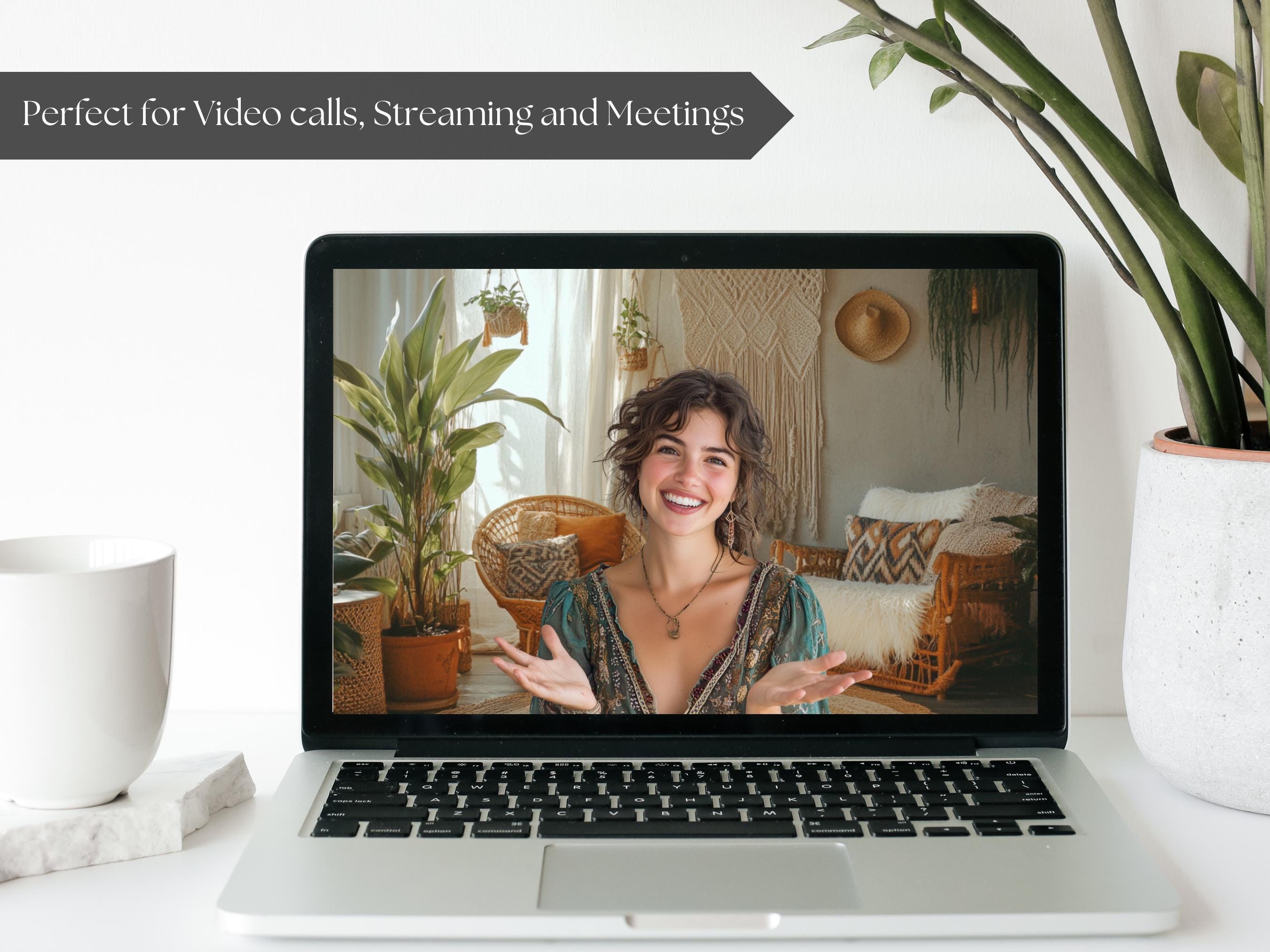 Boho Virtual Background: Artful Home Office Decor (digital Download) - Etsy