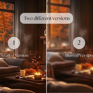 Cozy Fall Living Room Zoom Background: Rustic Fireplace (digital ...