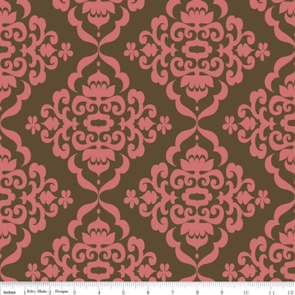 Pink Damask Fabric - Etsy