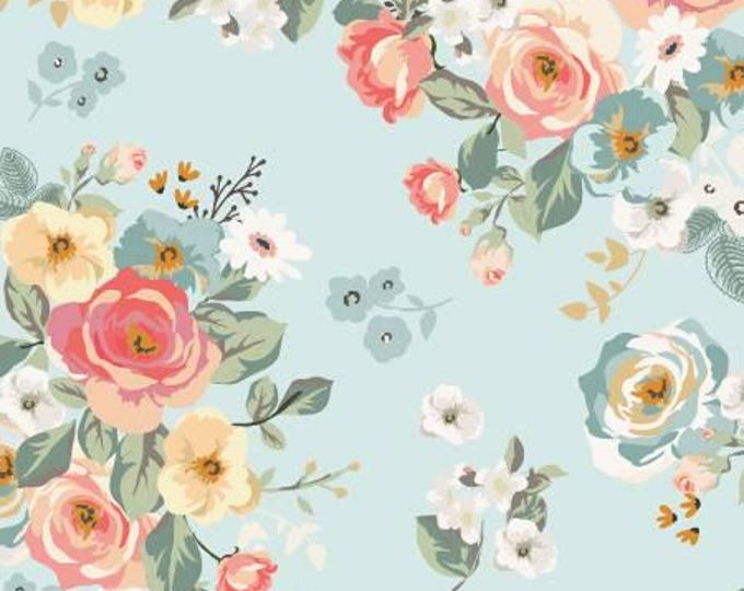 Gingham Gardens Aqua by Riley Blake Designs - C10350 - Charcoal Floral ...