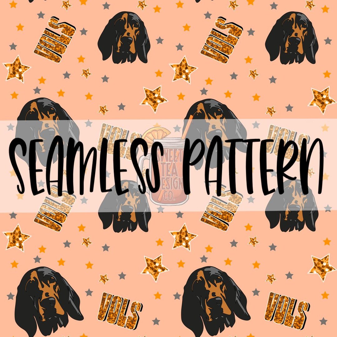 Tennessee Vols Smokey the Dog Faux Sequin Preppy SEAMLESS PATTERN - Etsy