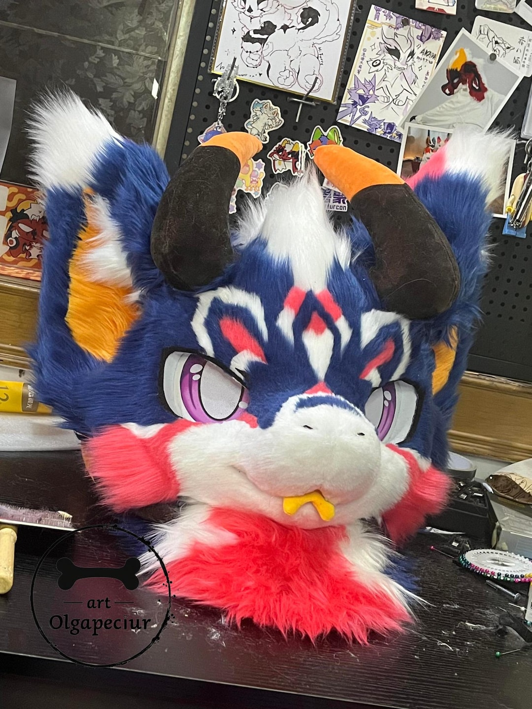 Cute Kemono Fursuit Head,striped Snake,furry Head,fursuit Accessories ...