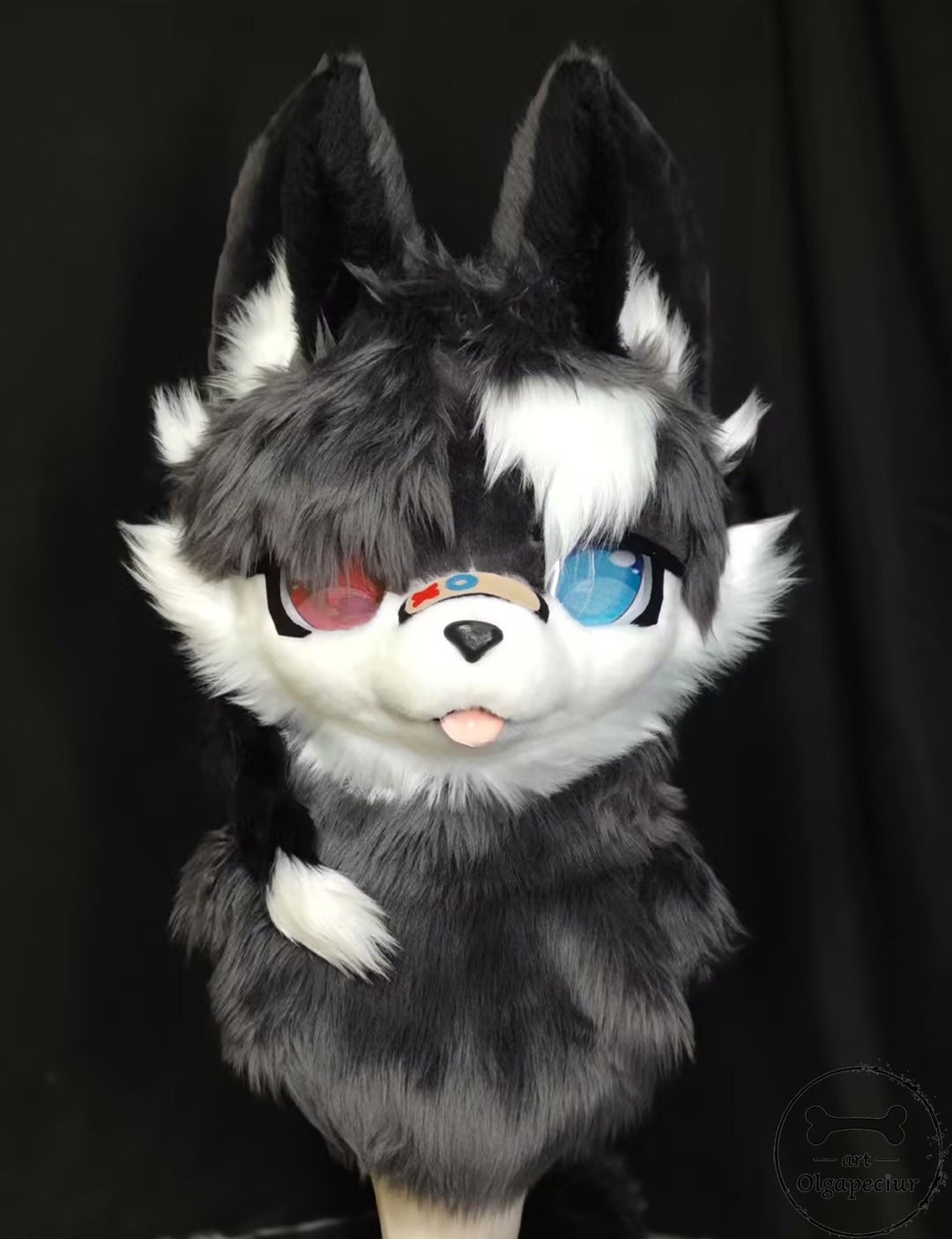 Cute Kemono Fursuit Head,heterochromatic Cat,furry Head,fursuit ...