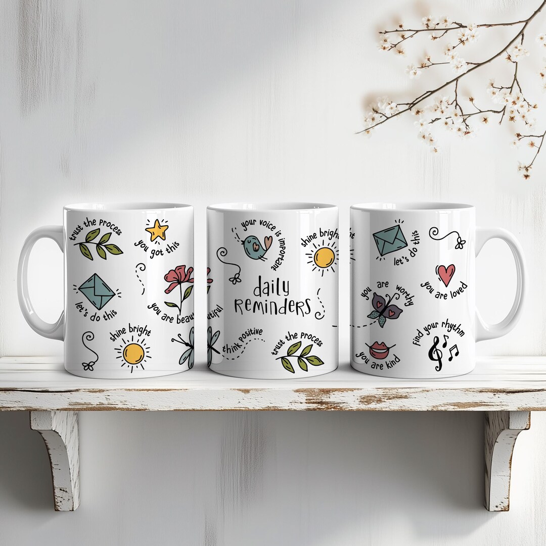 Daily Reminders Mug Coffee Mug Positive Affirmations Mug Gift ...