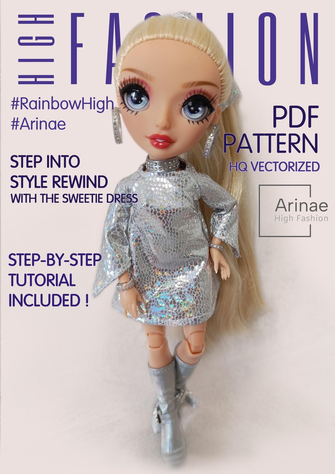 HQ PDF Pattern Sweetie Dress for Rainbow High Dolls PDF + Sewing ...