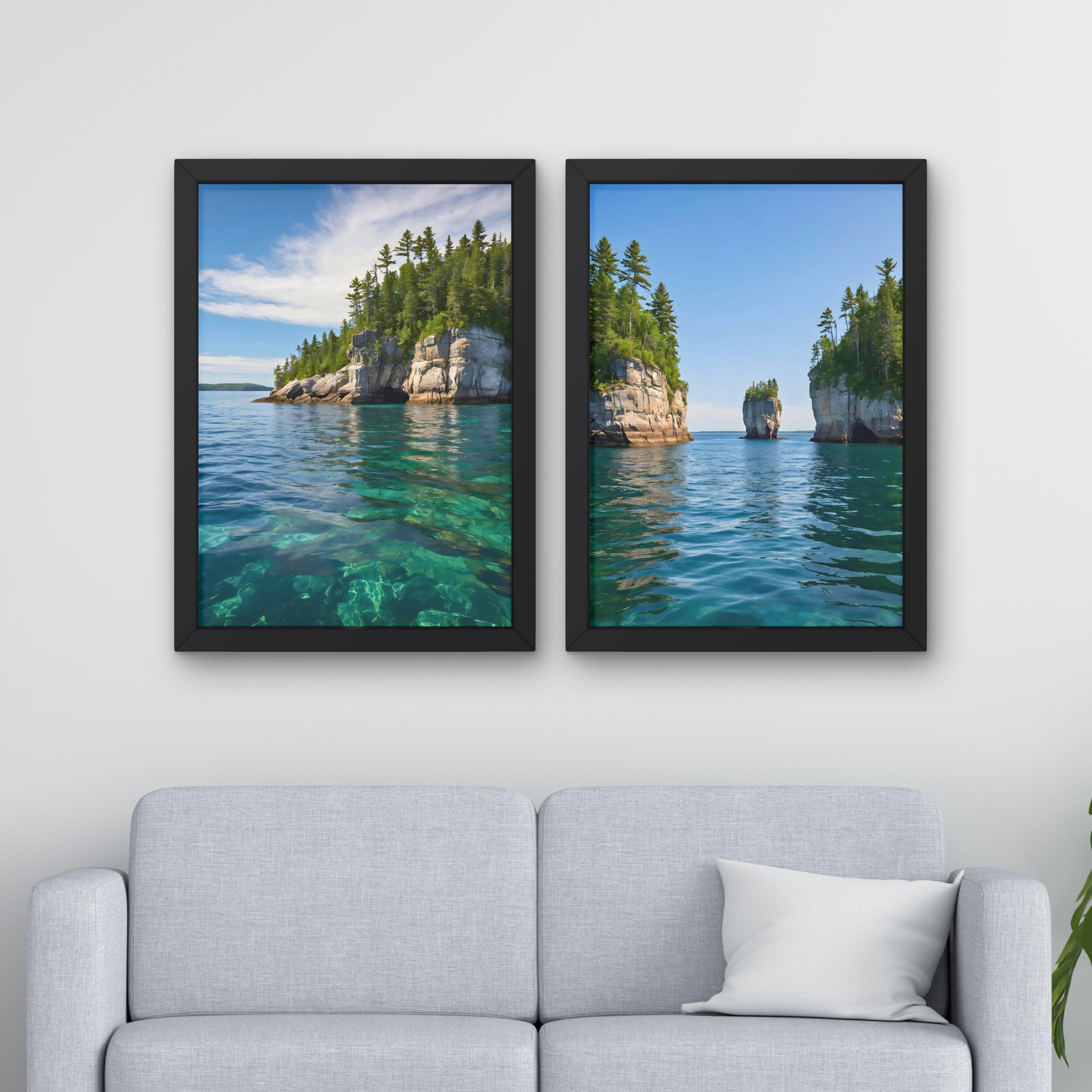 Set of 4 Lake Pictures Printable Images Amazing Great Lakes Pictures 4 ...