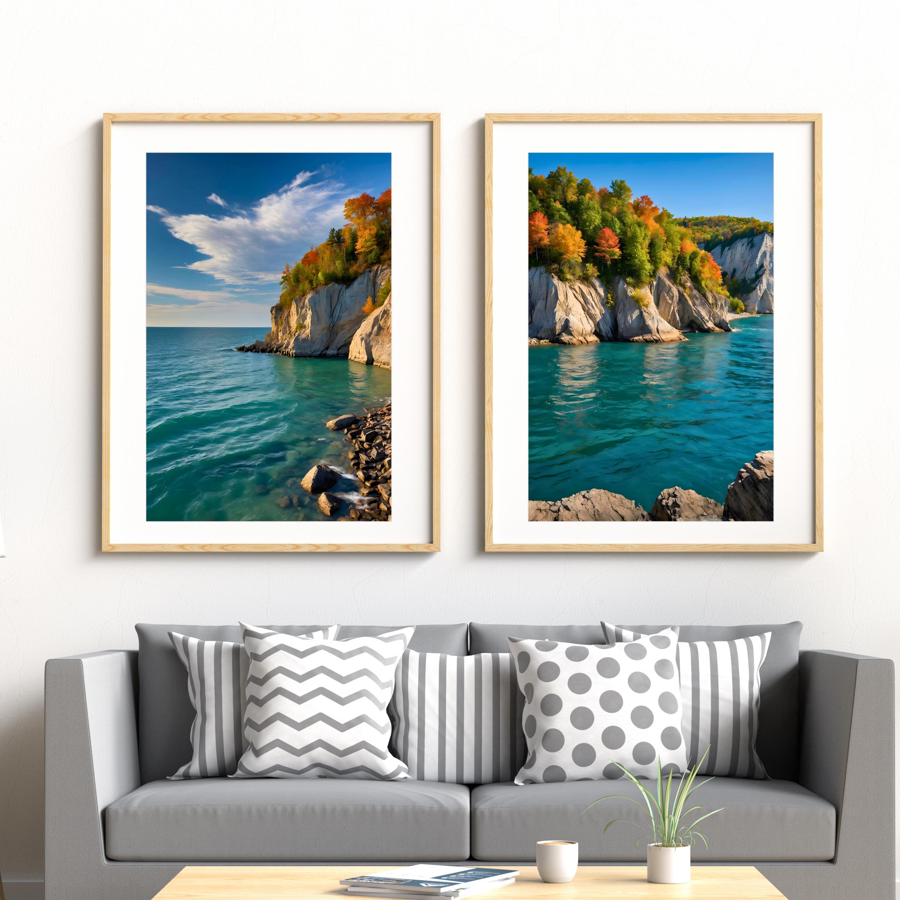 Set of 4 Lake Pictures Printable Images Amazing Great Lakes Pictures 4 ...