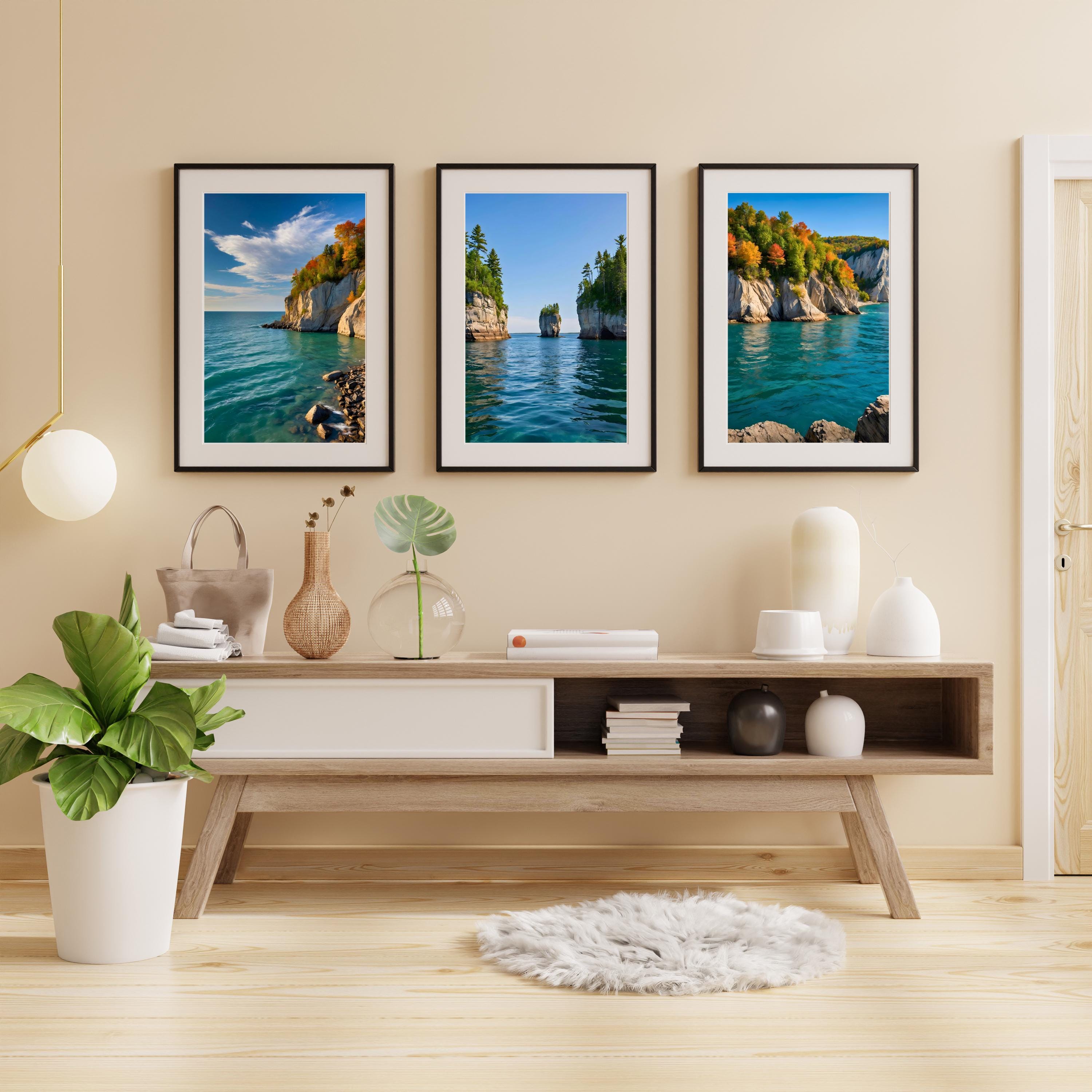 Set of 4 Lake Pictures Printable Images Amazing Great Lakes Pictures 4 ...
