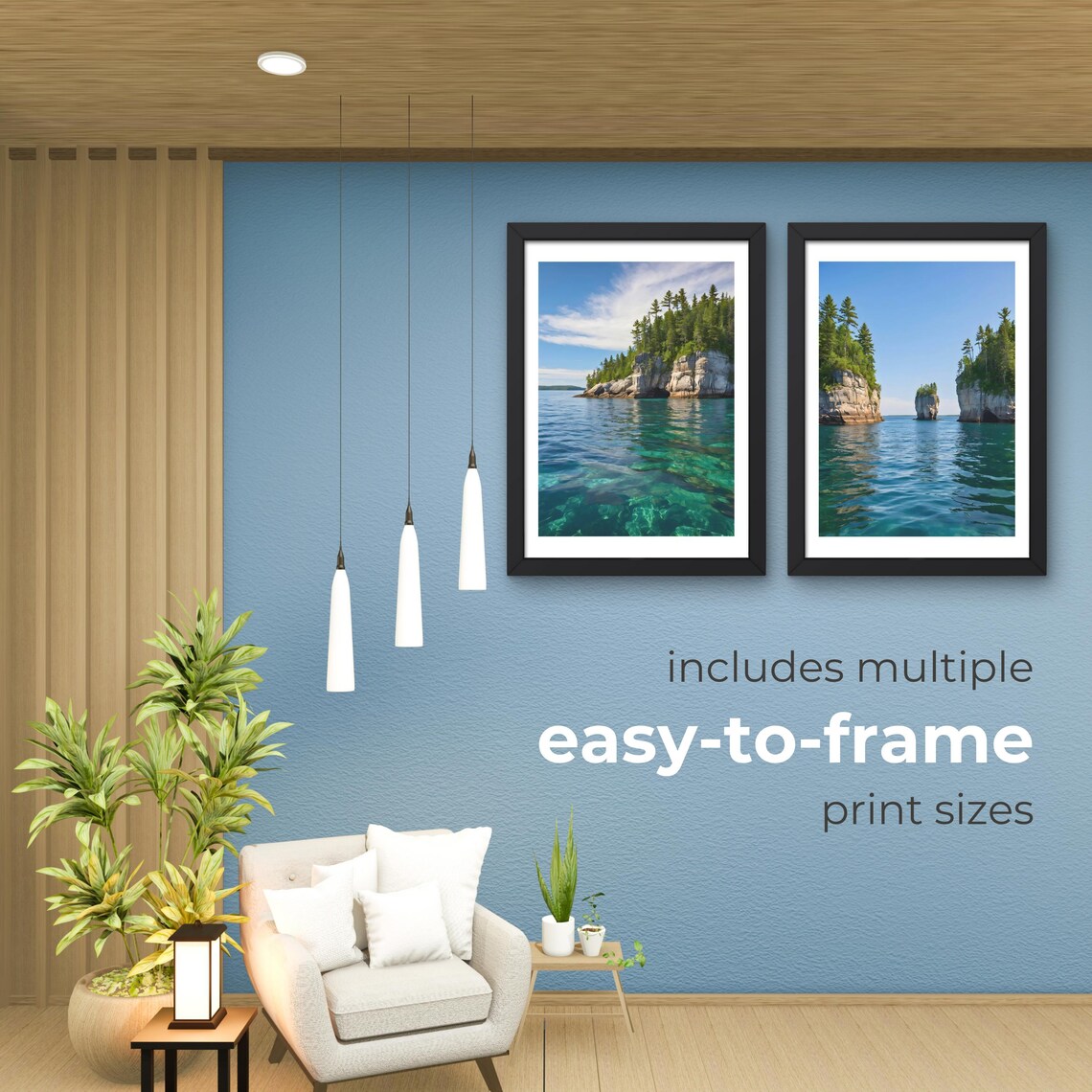 Set of 4 Lake Pictures Printable Images Amazing Great Lakes Pictures 4 ...