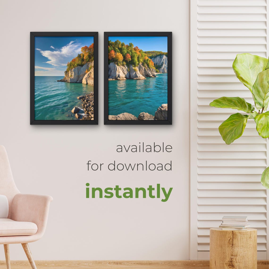 Set of 4 Lake Pictures Printable Images Amazing Great Lakes Pictures 4 ...