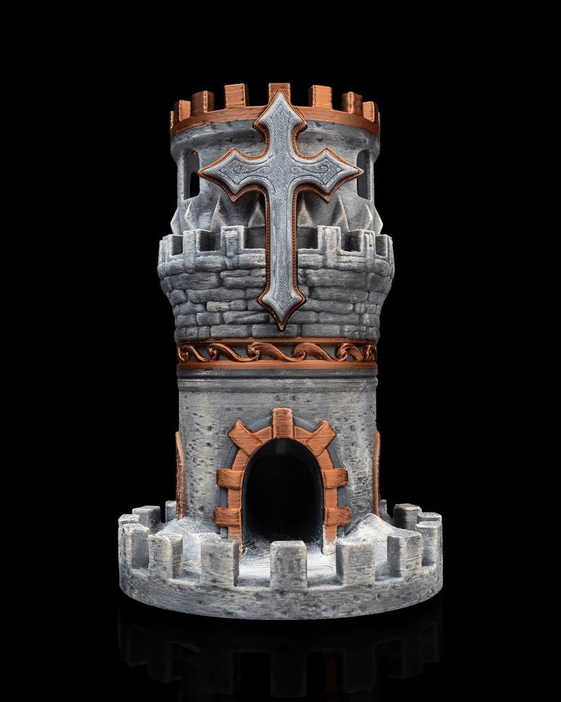 Dnd Dice Tower & Can Holder: Tower of the Valiant - Etsy