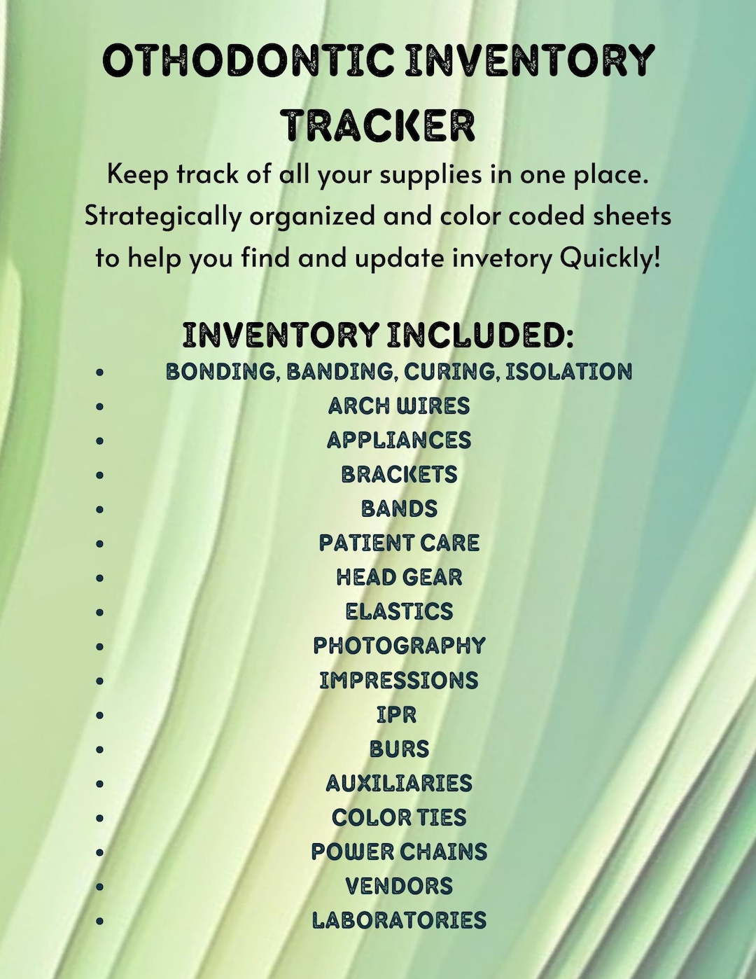 Orthodontic Tracking Sheets: Organize and Track All of Your Office ...
