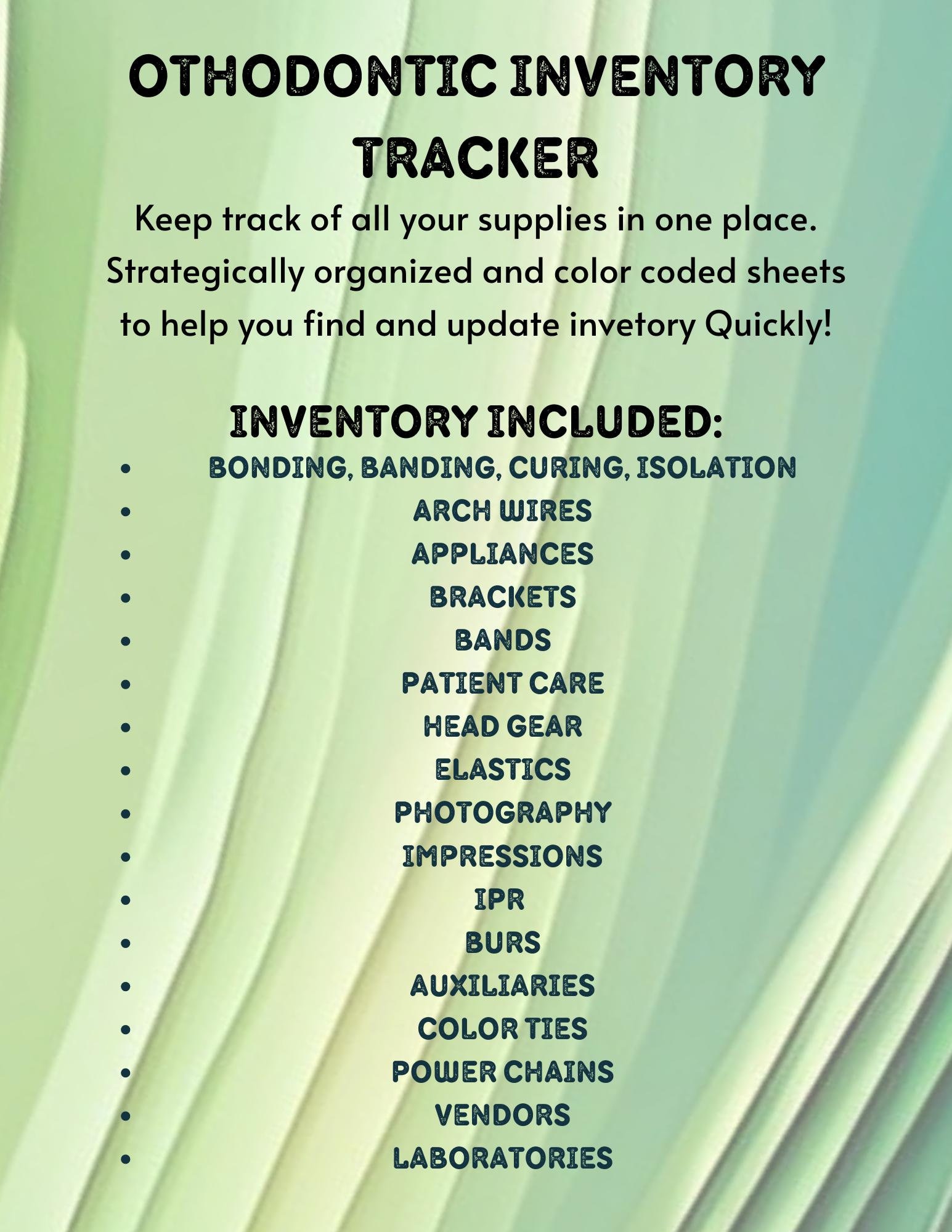 Orthodontic Tracking Sheets: Organize and Track All of Your Office ...