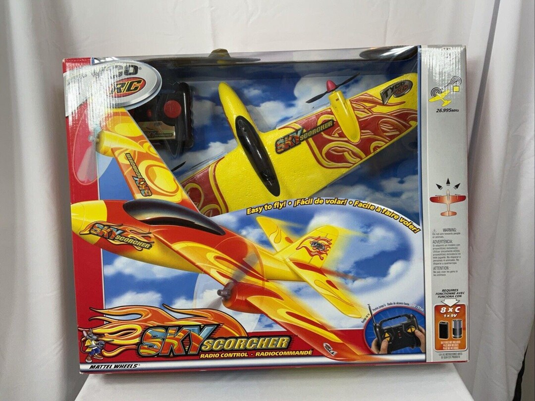 Mattel TYCO RC Remote Control Vintage Sky Scorcher Yellow/red Aircraft ...