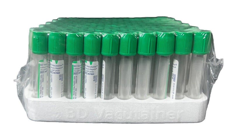 13x75 Sterile Heparin Sodium Blood Collection Green Top Tubes 100pcs ...
