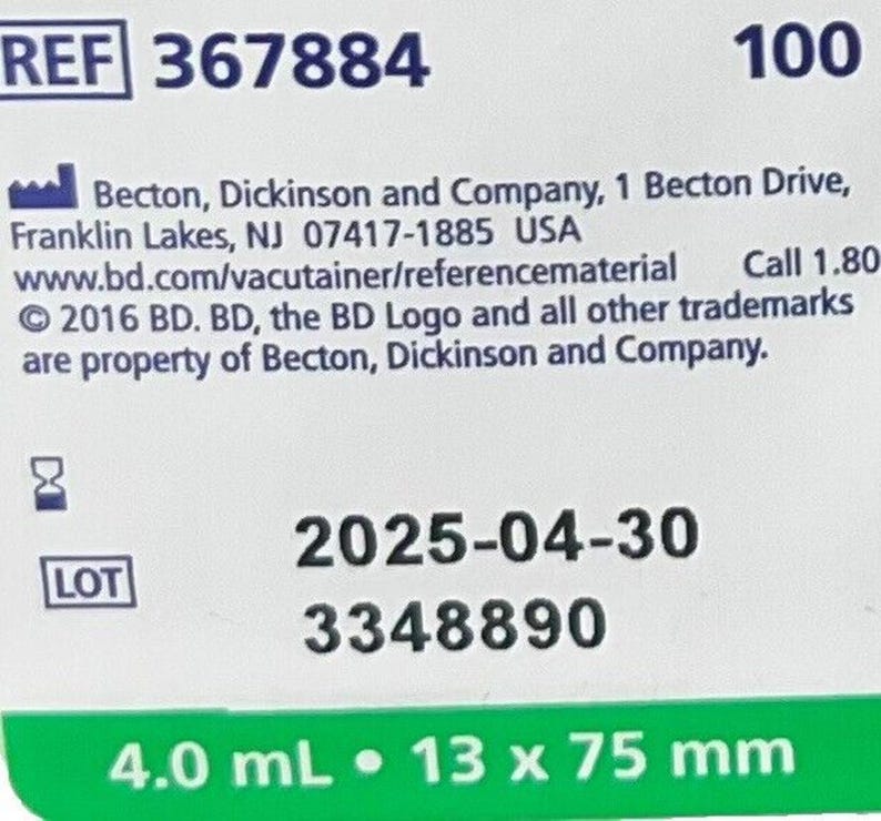 13x75 Sterile Heparin Sodium Blood Collection Green Top Tubes 100pcs ...