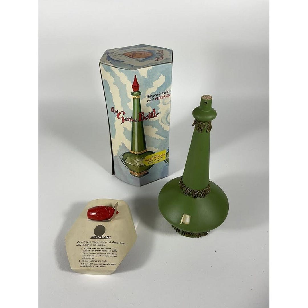 Vintage 1960s Battery Operated the Genie Bottle Fortune Teller Toy Rare ...