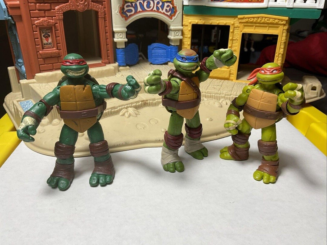 Lot of 3 Viacom Playmates TMNT Teenage Mutant Ninja Turtles Action ...