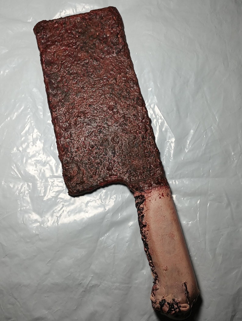 Rusted Gory Cleaver Knife Body Parts Slasher Halloween Flesh LARP Scary ...