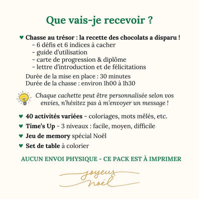 Chasse au trésor Noël 5/7 ans - Jeux & activités de Noël enfants - Kit ...