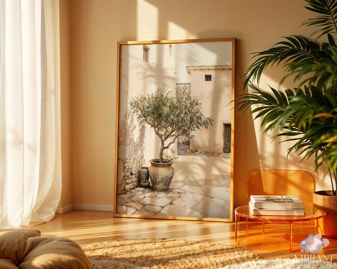 Olive Tree Mediterranean | Sunlit Courtyard Wall Art Photography ...