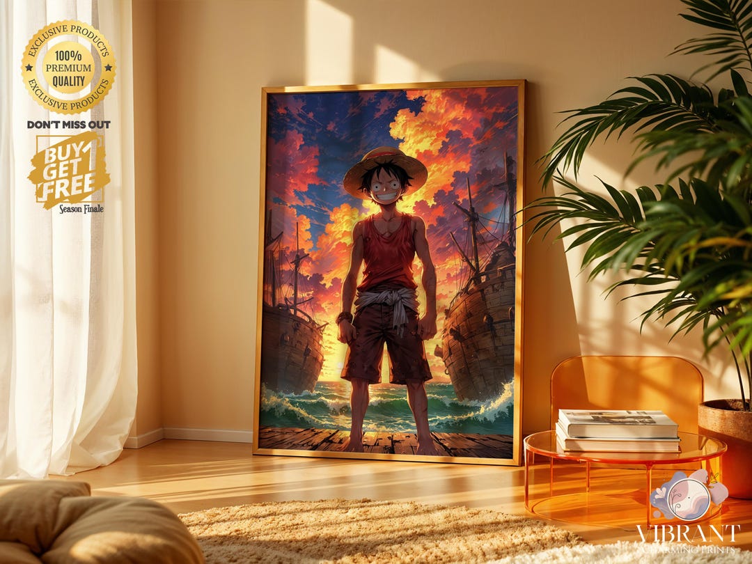 Monkey D. Luffy Manga Art | Color-pop Panel Collage | Bold Anime Wall ...