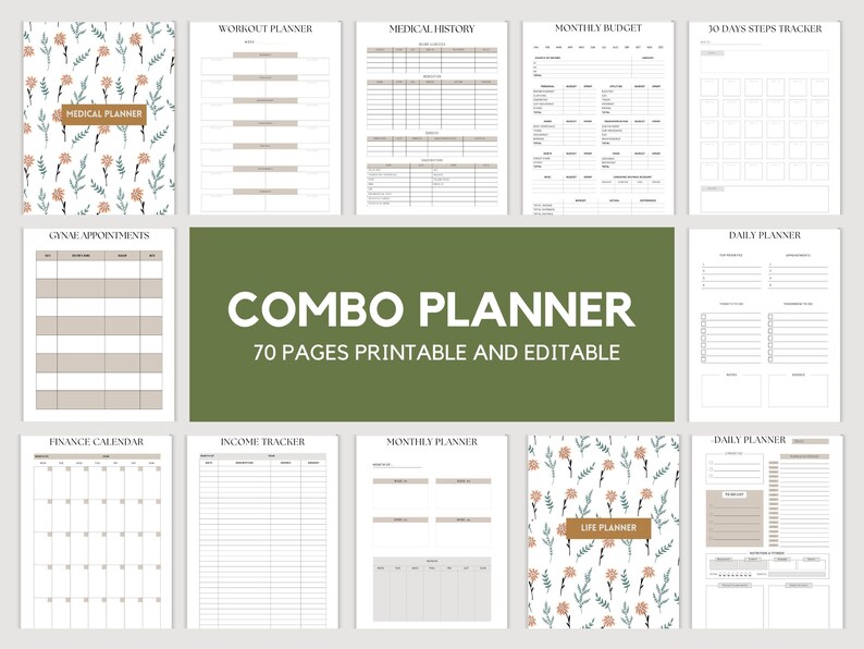 Life Planner Bundle Printable PDF Combo Bundle Personal Planner Bundle ...