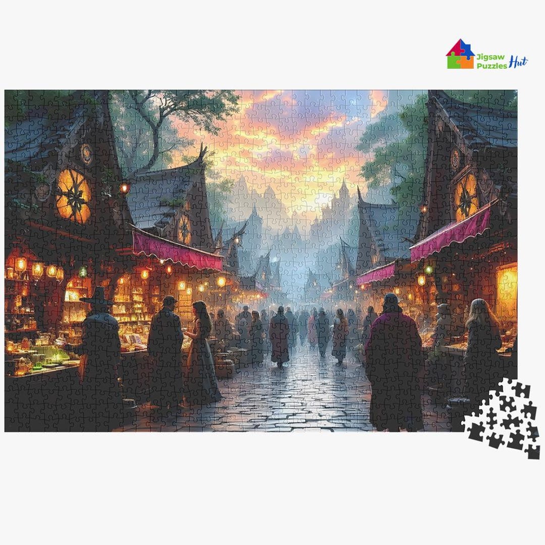 Mystical Market Jigsaw Puzzle - 1000 Piece Jigsaw Puzzle for Adults - Etsy