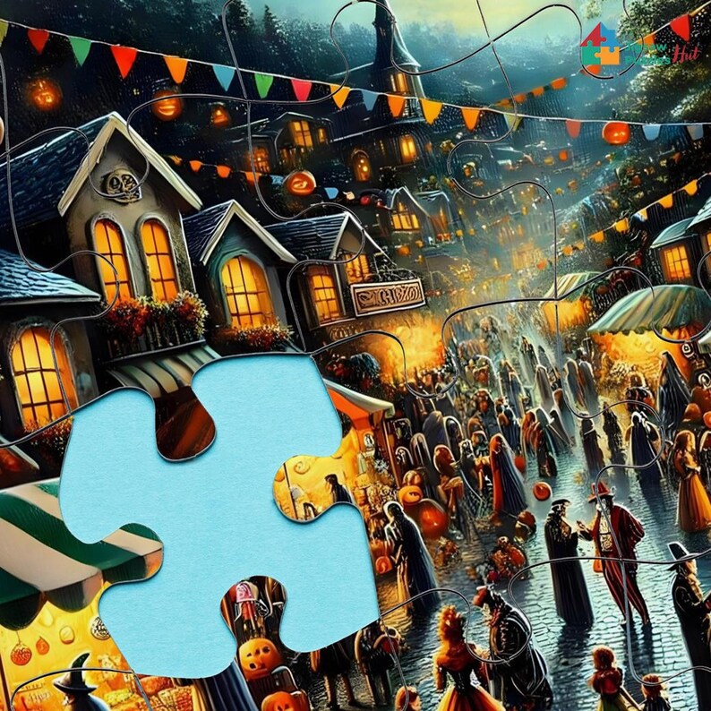 Hillside Halloween Fair Puzzle – 1000 Piece Jigsaw Puzzle for Adults - Etsy