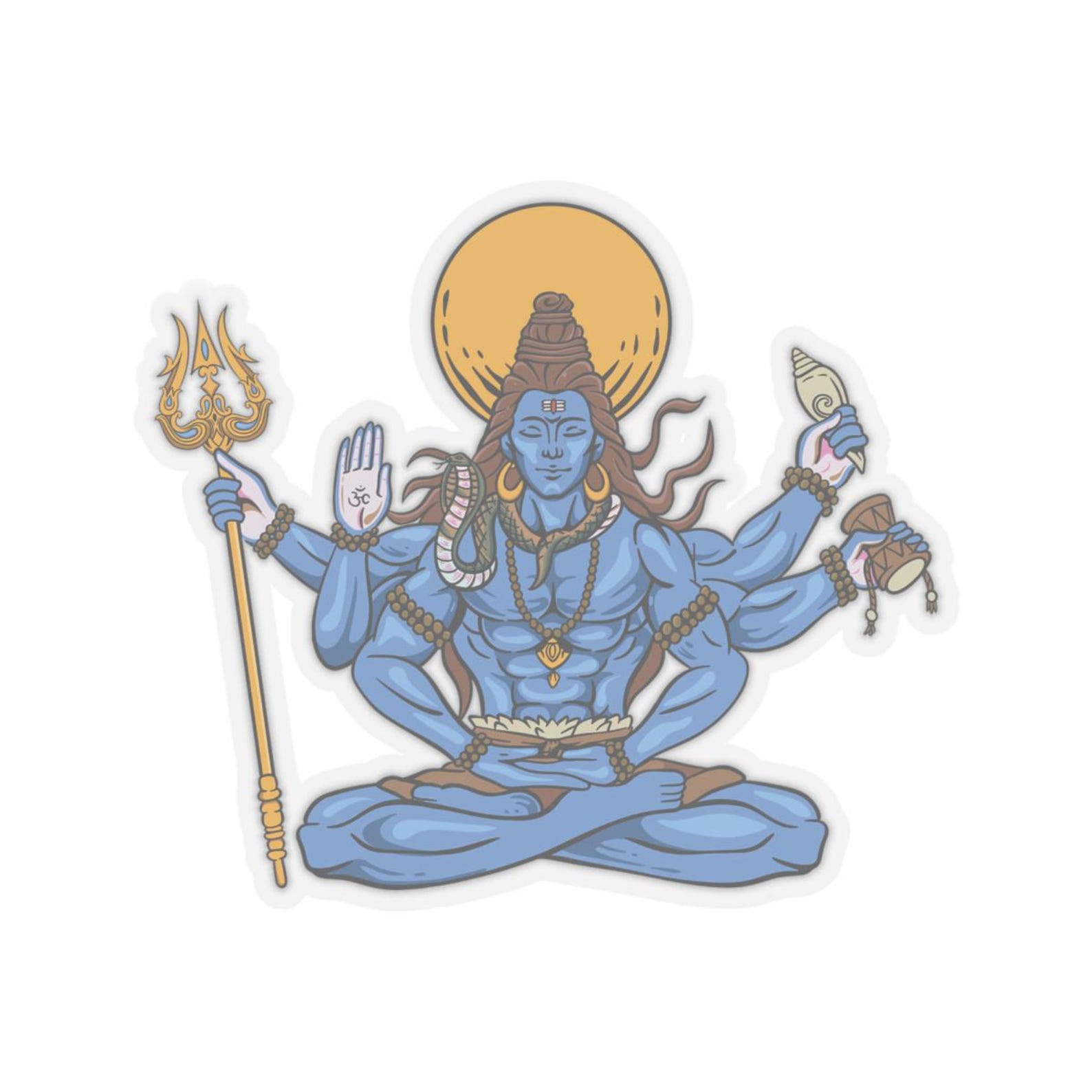 Shiva Sticker | Meditative Blue Shiva With Trident & Moon | Versatile ...