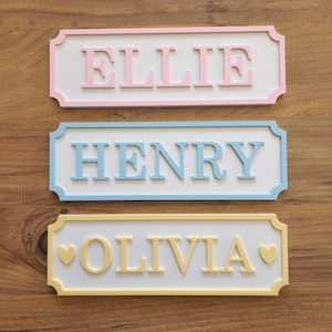 Personalized Kids Name Sign – Custom Door or Wall Plaque – Nursery ...