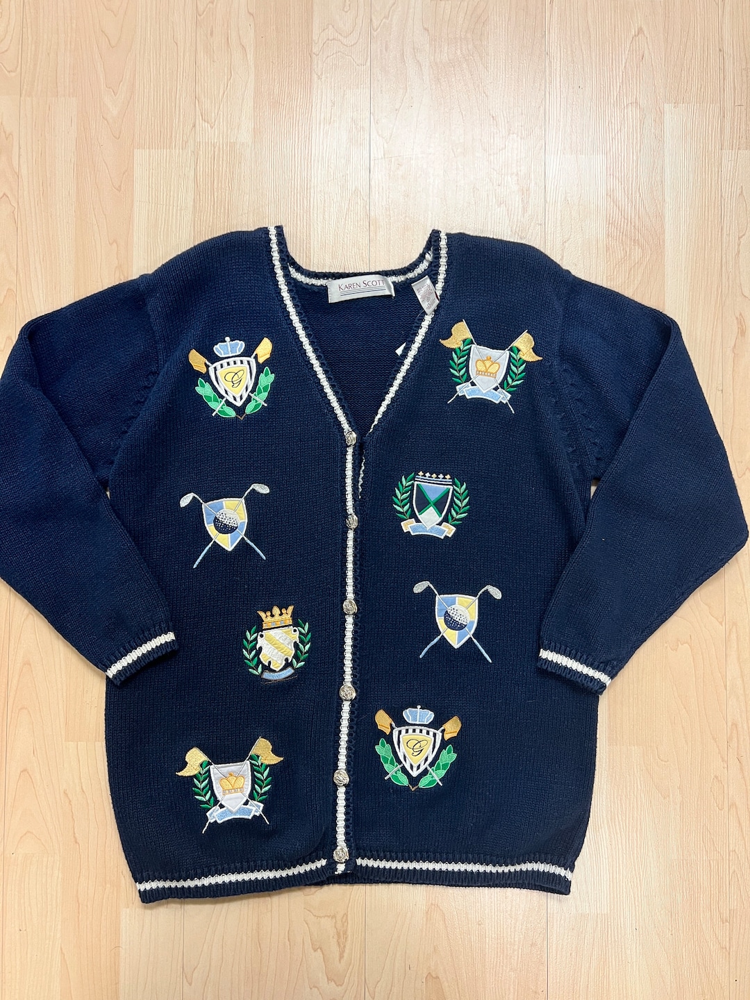 1990s Preppy Golf Cardigan - Etsy