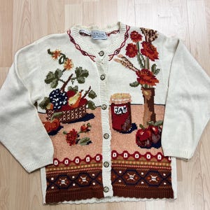 Janeen Vintage Jam and Fruits Cardigan Sweater - Etsy